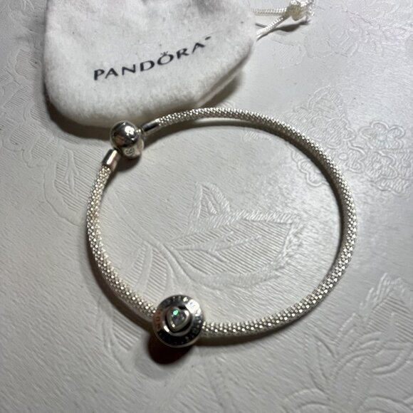 Pandora | Jewelry | Pandora Mesh Cuff Style Charm Bracelet Including ...